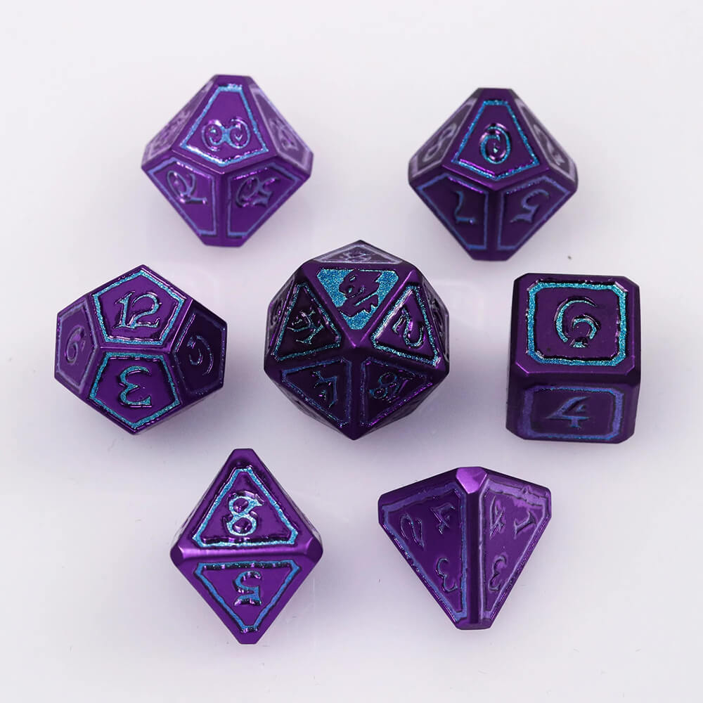 Dice Set Tin Metal Mages Guild (7ct, 16mm) Conjuration — Twenty Sided