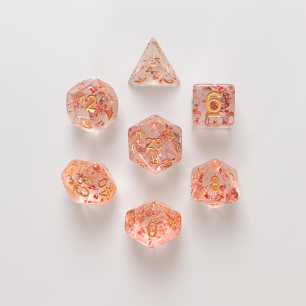 Dice 7-set Elemental (16mm) Metallic Ruby / Gold — Twenty Sided™