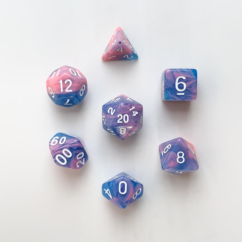 Dice 7-set Beach (16mm) Miami Vice / White — Twenty Sided Store®