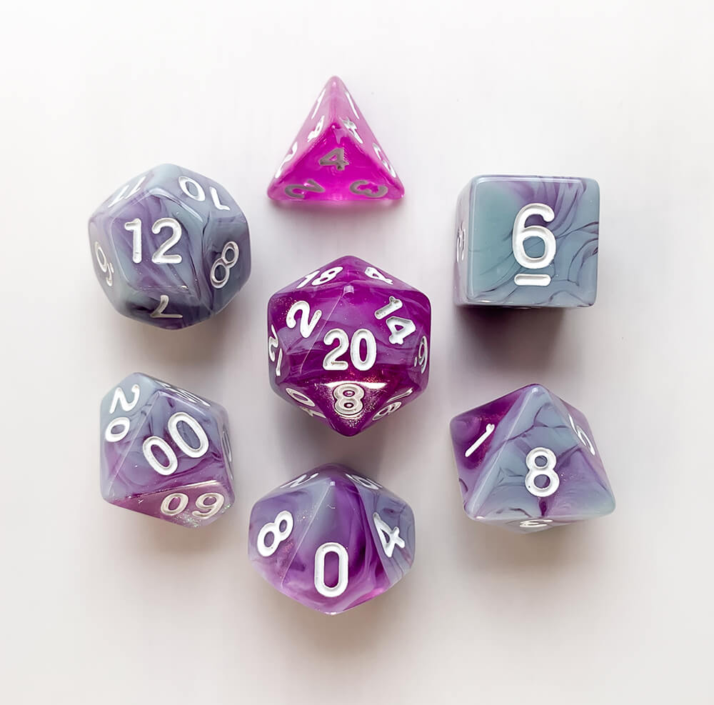 Dice 7-set Galaxy (16mm) Stars Shine / White — Twenty Sided™