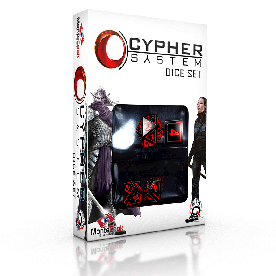 Dice 4-set Cypher (12mm) Black / Red — Twenty Sided™