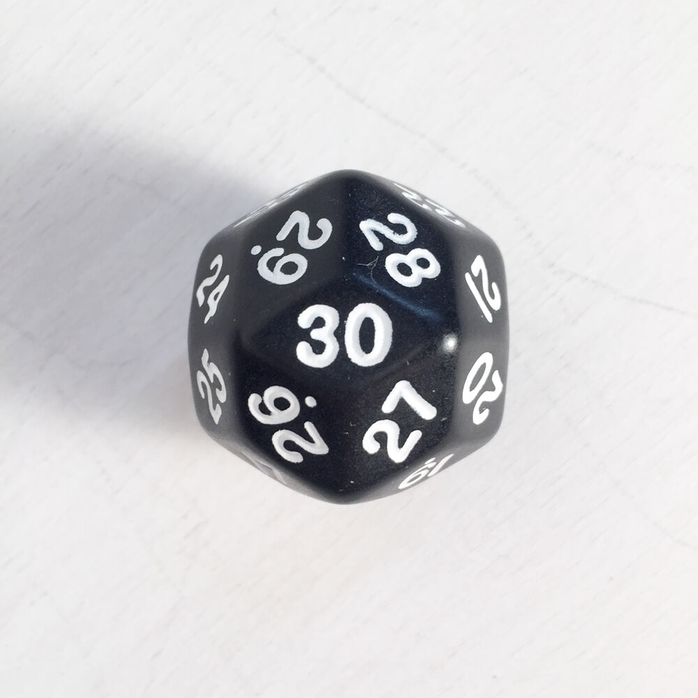 Dice Individual d30 Poly (25mm) Assorted — Twenty Sided
